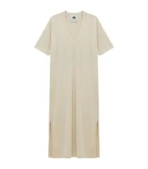 SHELEP Merino-silk V-neck Kaftan - Ivory