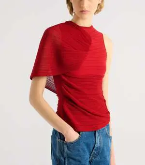 Balmain Ruched Asymmetrical Top