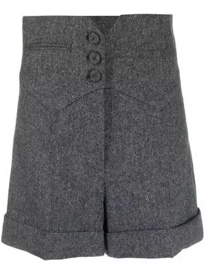 Moschino Slub-texture High-waisted Shorts