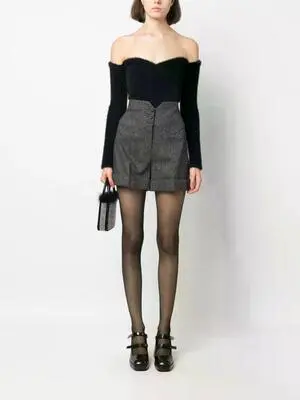 Moschino Slub-texture High-waisted Shorts