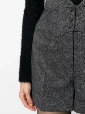 Moschino Slub-texture High-waisted Shorts