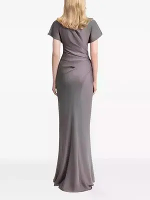 GEMY MAALOUF Asymmetrical Draped Satin Dress