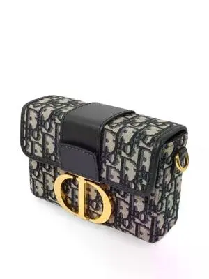 Dior 30 Montaigne Oblique Monogram Shoulder Bag - Black