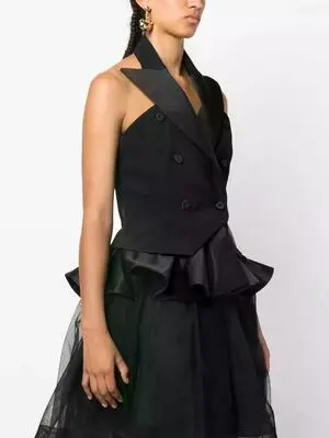 Moschino Double-breasted Sleeveless Blazer Top