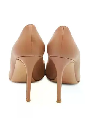 GIANVITO ROSSI Beige Leather Pointed-toe Stiletto Pumps - Neutrals