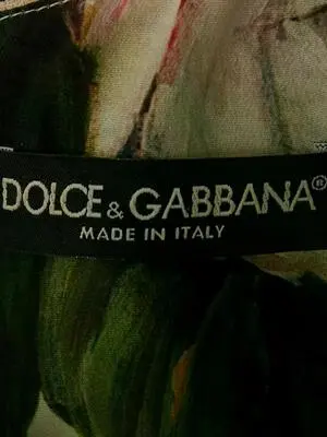 Dolce & Gabbana Rose Print Wool Midi Dress