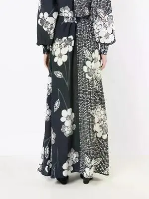 AMIR SLAMA Floral Print High Waist Maxi Skirt