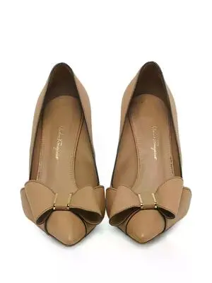 FERRAGAMO Bow Detail Pointed Toe Pumps