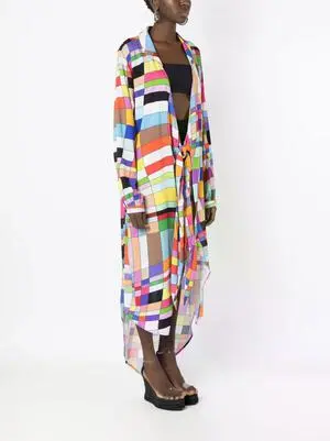 AMIR SLAMA Geometric Print Maxi Dress