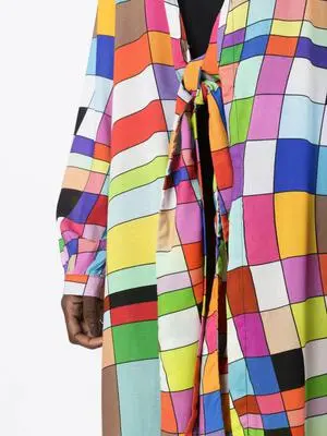 AMIR SLAMA Geometric Print Maxi Dress