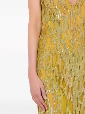 Moschino Sequin Embellished Sleeveless Maxi Dress