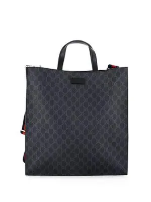 Gucci Convertible Soft Open Gg Coated Canvas Tall Tote Bag