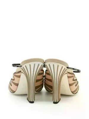 Fendi Mesh Panel Ankle Strap Sandals