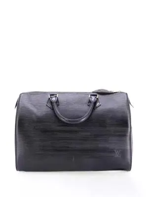 LOUIS VUITTON Speedy Handbag Epi Leather Satchel - Black