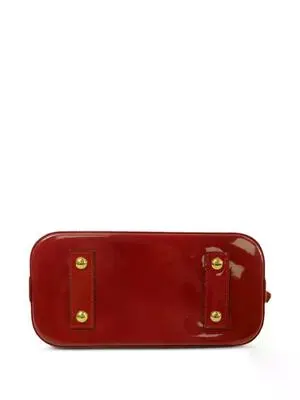 LOUIS VUITTON Alma Bb Monogram Vernis Tote Bag - Red