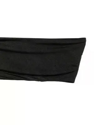 MOUTAKI Ruched Bandeau Bikini Top - Black