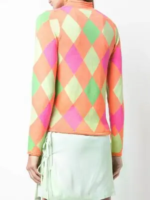 Opening Ceremony Geometric Pattern Mock Neck Pullover