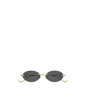 Valentino Garavani Oval Frame Sunglasses - Gray