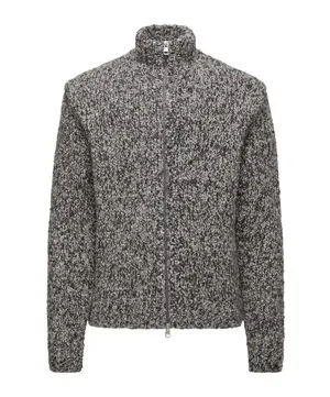 Moncler Wool Alpaca Zip-up Cardigan - Grey
