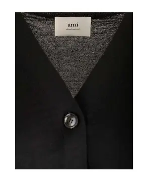 AMI Paris De Coeur Logo Embroidered Buttoned Cardigan