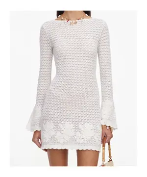 SELF-PORTRAIT Open Back Knitted Mini Dress