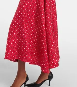 RODARTE Printed Silk Twill Midi Dress