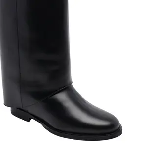 VIA ROMA 15 Leather Knee-high Boots With Buckle Detail - Black