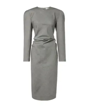 Magda Butrym Wool Tie-detail Midi Dress - Gray