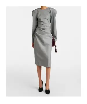Magda Butrym Wool Midi Dress With Tie Detail