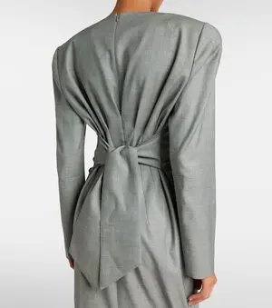 Magda Butrym Wool Midi Dress With Tie Detail