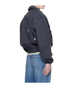 CARNE BOLLENTE Zippered Lapel Casual Jacket