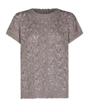 Fabiana Filippi Short-sleeved Knit Top - Gray
