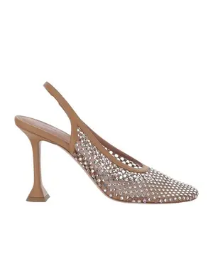 Amina Muaddi Open-toe High-heeled Sandals - Brown