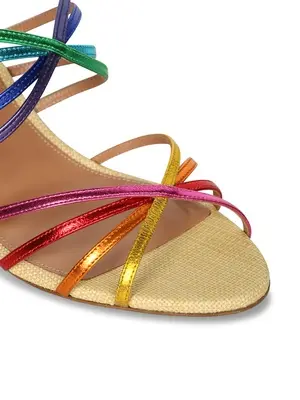 AQUAZZURA Metallic Strappy Slip-on Sandals