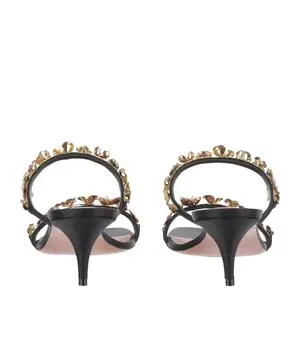 Amina Muaddi Floral-decorated High-heeled Sandals