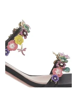 Amina Muaddi Floral-decorated High-heeled Sandals