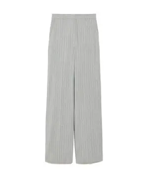Max Mara Pinstripe Wool Casual Pants - Medium Gray