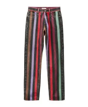 Versace Vertical Striped Jeans - Multicolor