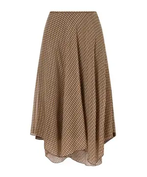 SIR. Asymmetrical Long Skirt - Brown
