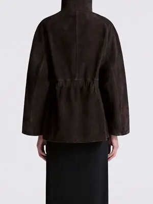 Nour Hammour High-neck Leather Jacket - Brown