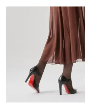 CHRISTIAN LOUBOUTIN Leather Almond Toe Pumps With Adjustable Ankle Strap - Black