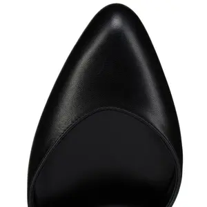 CHRISTIAN LOUBOUTIN Leather Almond Toe Pumps With Adjustable Ankle Strap - Black
