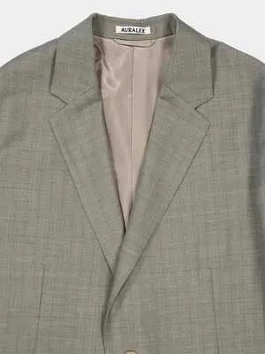 Auralee Striped Blue Suit Jacket