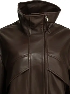 Nour Hammour High-neck Leather Jacket