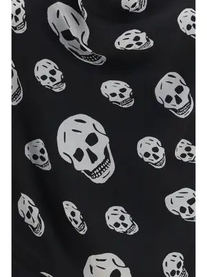 Alexander McQueen Skull Print Asymmetric Halter Top - Black/white