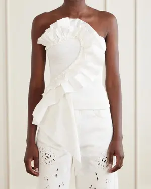 Farm Rio Strapless Ruched Tank