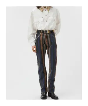 Versace Striped Straight Jeans