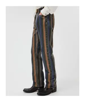 Versace Striped Straight Jeans