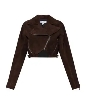 Alaïa Long Sleeve Leather Jacket - Brown