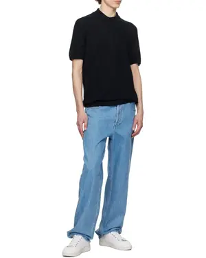 A.p.c. Jay Open-knit Short Sleeved Polo Shirt